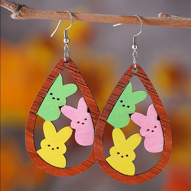 Rabbit Easter Bunny Carnival Earrings Funny Adults' Women's Masquerade ...