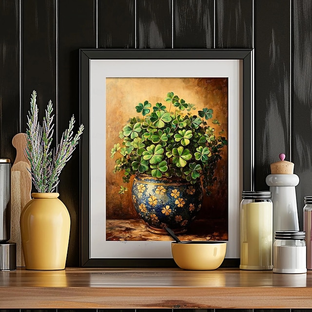 Shamrock Plant Printable Wall Art, Vintage Irish Clover Decor, St ...