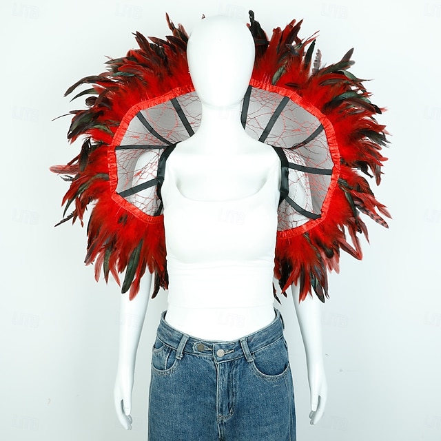 Women's Red Feather Carnival Back Piece, Large Samba Dancer Backpack ...