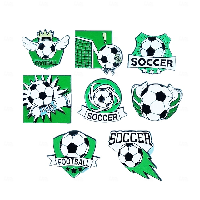 World Cup Soccer Enamel Pins Set, 8 Pcs Football Lapel Pins Badges for ...