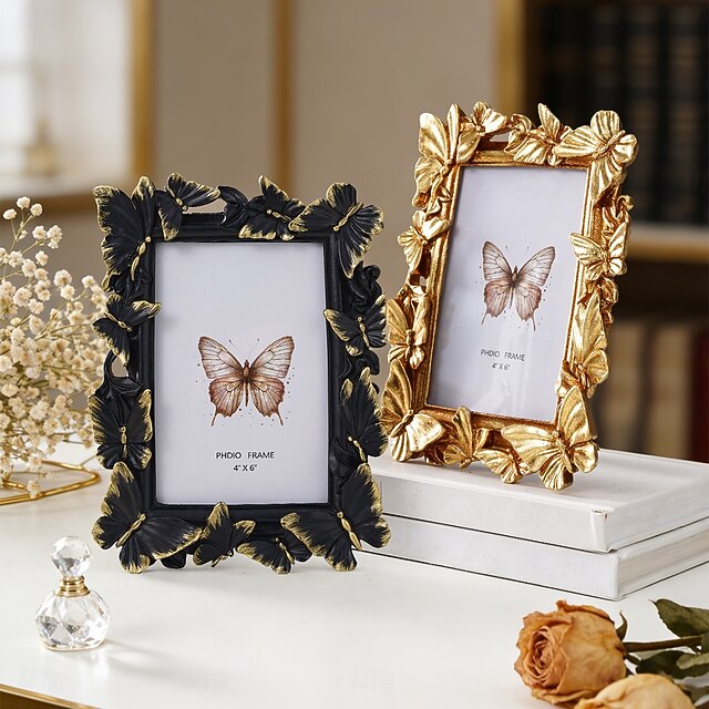 Butterfly Border Rectangular Decorative Photo Frame, Resin Picture ...