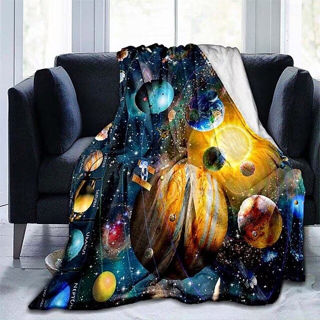 Solar System Throw Blanket Space Planets Jupiter Saturn Uranus Neptune ...