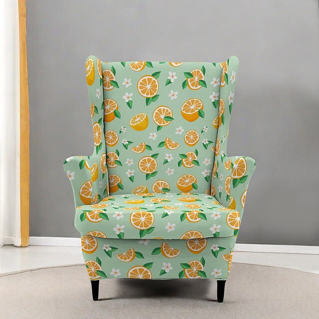 Wingback Chair Cover Floral Striped Geometric Printed Polyester ...