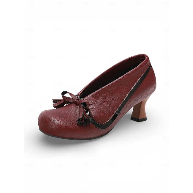 Women's Vintage 1950s Style White Leather Pumps - Retro Mod Two-Tone ...