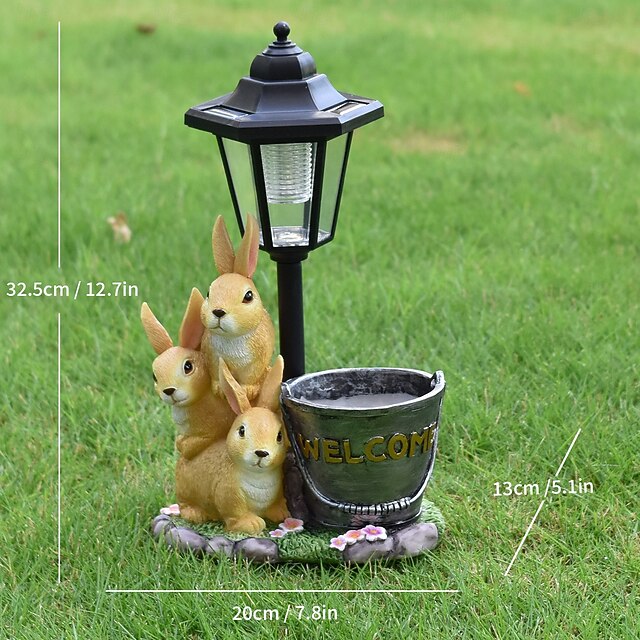 Easter Outdoor Solar Waterproof Resin Bunny Light, Garden Yard Pathway ...