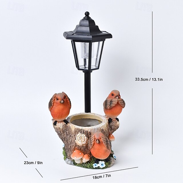 1 Pc Outdoor Solar Waterproof Easter Bunny, Chick, Bird Resin Figurine ...