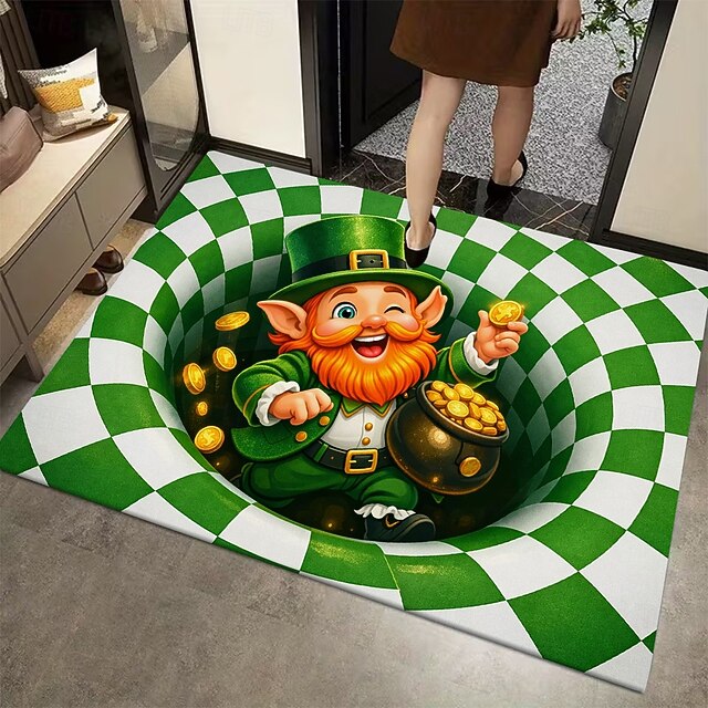 St Patrick's Day 3D Optical Illusion Rug 2D Flat Print Doormat ...