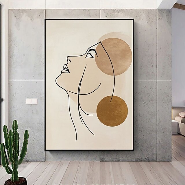 oil painting handmade Abstract Simple Line Art Woman Abstract Oil ...