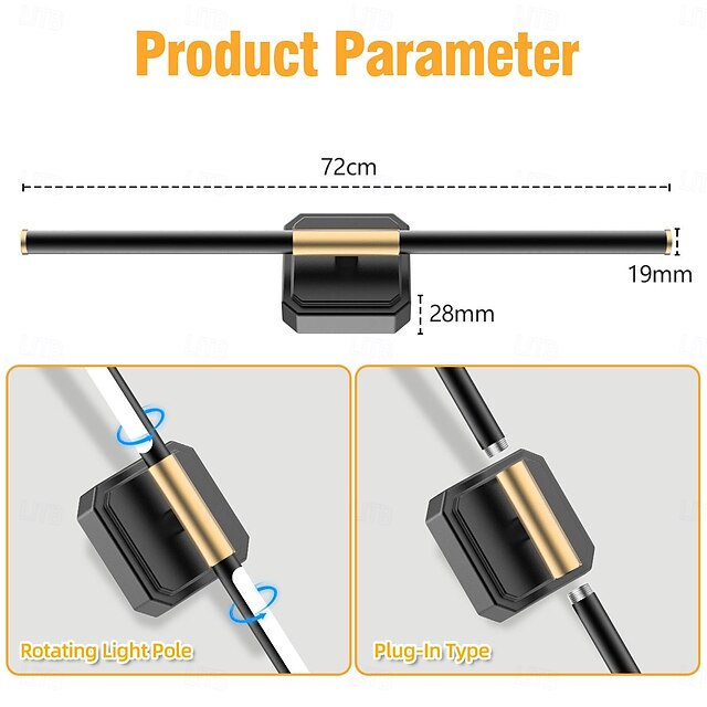 1/2 Pcs Dual-Head Wall Light, Cordless Magnetic LED Reading Wall Sconce ...