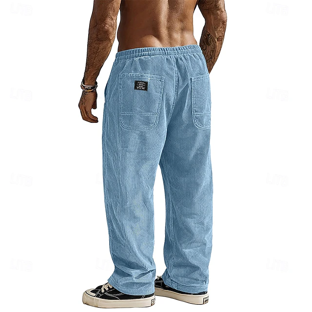 Men's Trousers Corduroy Pants Baggy Pants Casual Pants Elastic Waist ...