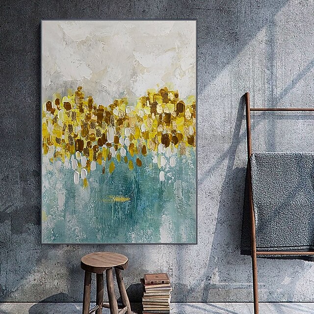 Mintura, peinture à l'huile dorée texturée faite à la main sur toile ...