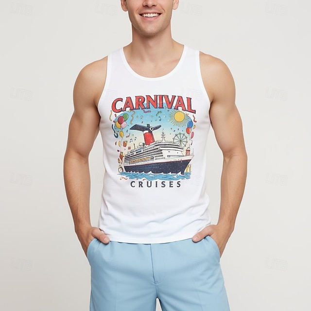 Mardi Gras 2026 Carnival Tank Top Carnival Costume Cosplay Adults' Men ...