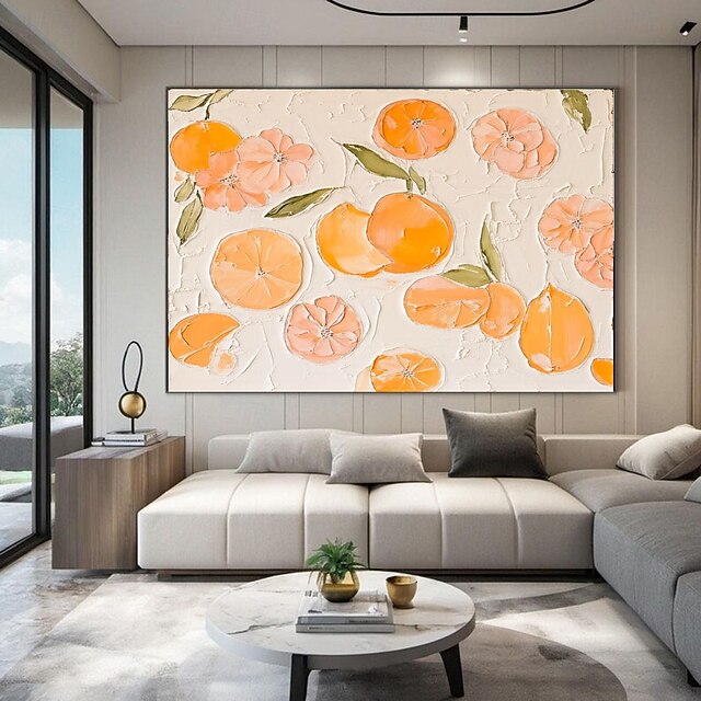 Handmade Summer Citrus TV Art oil painting handmade Abstract Colorful ...