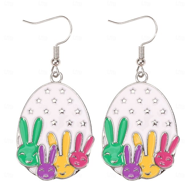 Rabbit Easter Bunny Carnival Earrings Funny Adults' Women's Easter ...