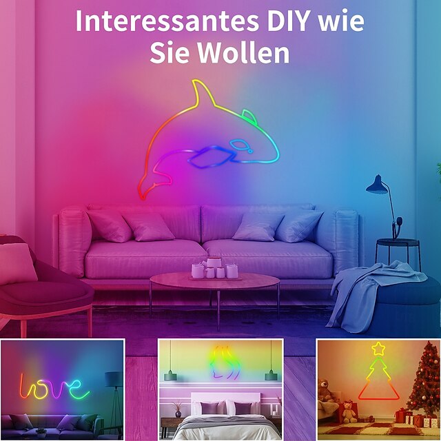 LED Neon RGB+IC Lights, LED Lights with Remote & APP Control, Flexible ...