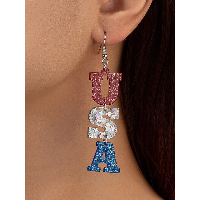 Women's Drop Earrings Hoop Earrings Acrylic Active Vintage Daily Star ...