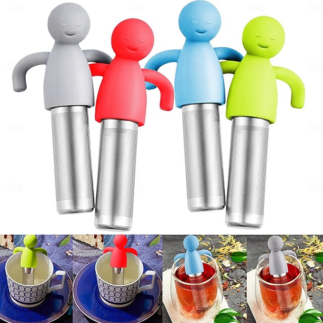4 Pieces Tea Infuser Handle Mesh Tea Cup Filter Strainer for Loose Tea ...