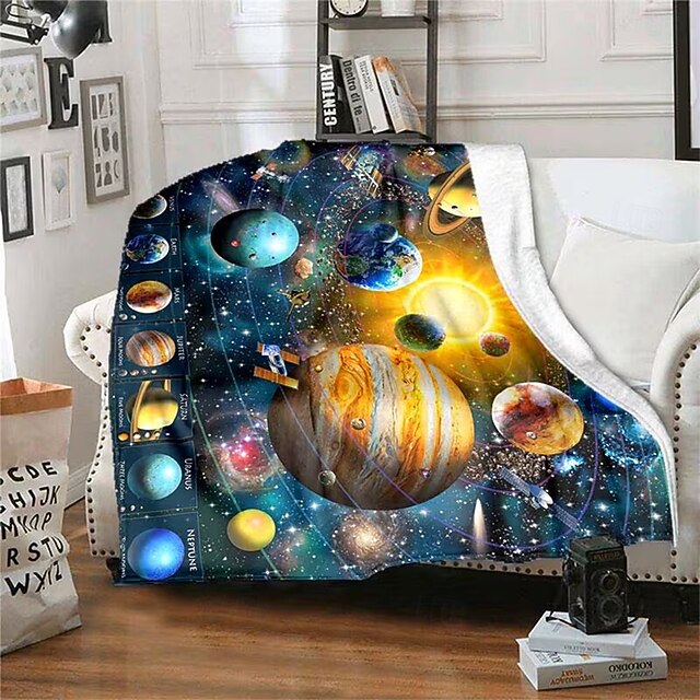 Solar System Throw Blanket Space Planets Jupiter Saturn Uranus Neptune ...