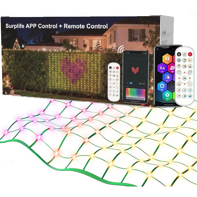 Outdoor Net Lights, RGB and DIY Functions, Smart Net Lights with 64 ...