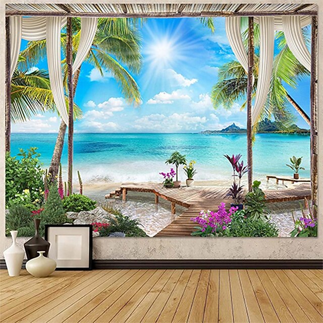 Tapestry Banners Blanket Beach 3D Bedroom Living Room Dorm Teens Room ...