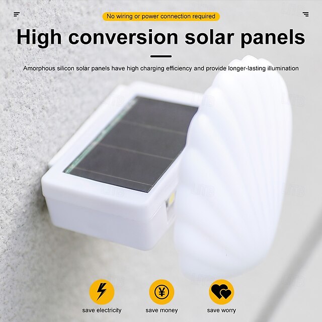 4PCS Solar Wall Lights Waterproof Shell Lights for Outdoor Use for ...