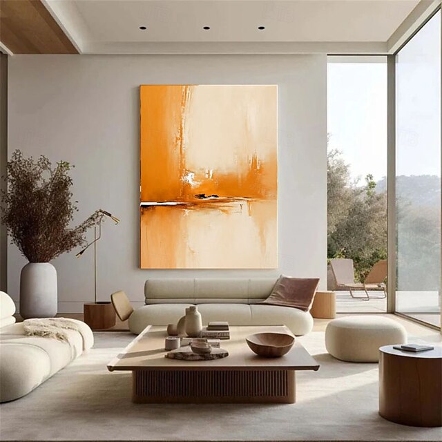 Large Abstract oil painting handmade Warm Tones Oil Painting Warm ...
