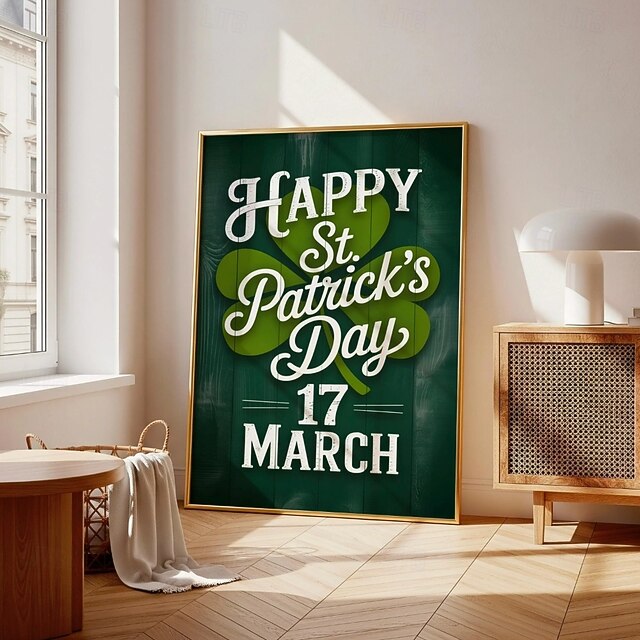 Happy St Patricks Day decor, Shamrock Wall Print, Happy St Paddys Day ...
