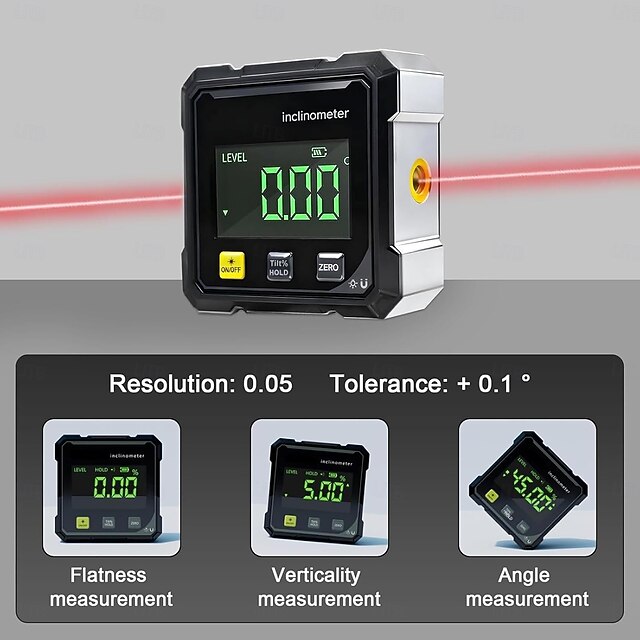 Digital Laser Angle Finder Protractor Tool, High Accuracy Measuring ...