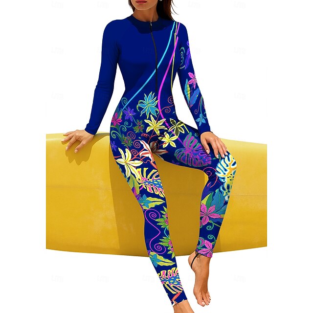 Women's Regular Rash Guard Full Body Rash Guard Bathing Suit Floral ...