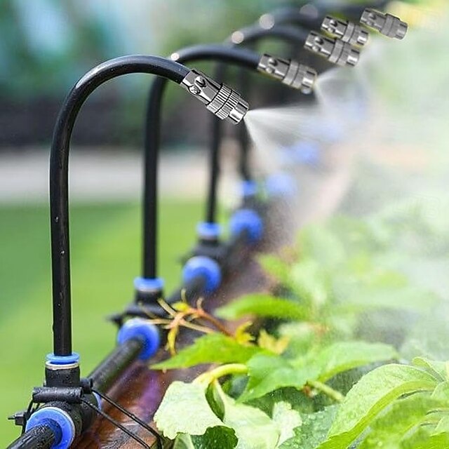 Outdoor Misting Cooling System with Adjustable 360° Misting Nozzles ...