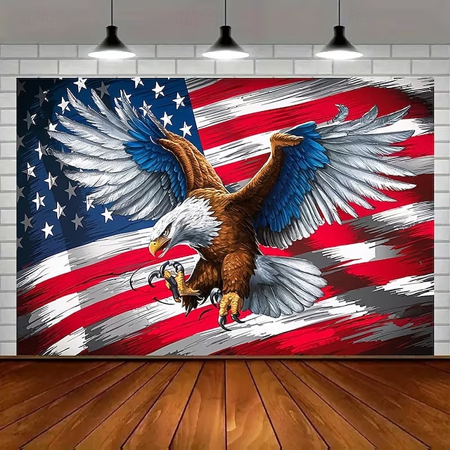 USA 250th Anniversary Tapestry Soaring Bald Eagle on American Flag ...