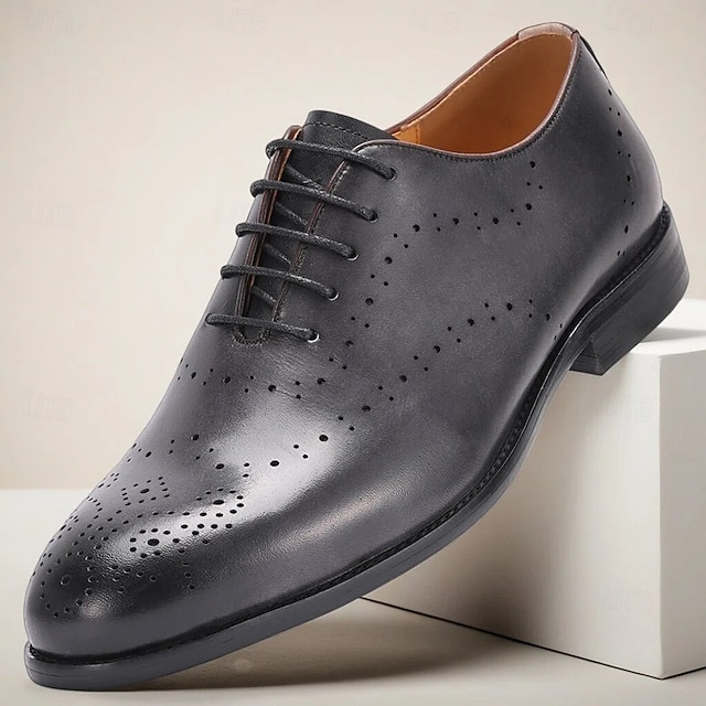 Men's Classic Casual Leather Italian Full-Grain Cowhide Slip Resistant ...