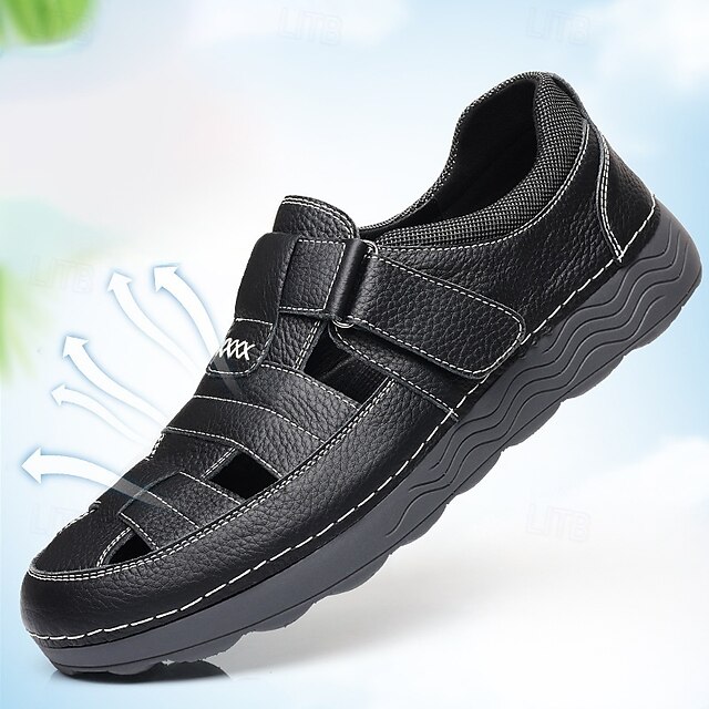 Men's Faux Leather Tan Fisherman Sandals – Breathable Summer Shoes for ...