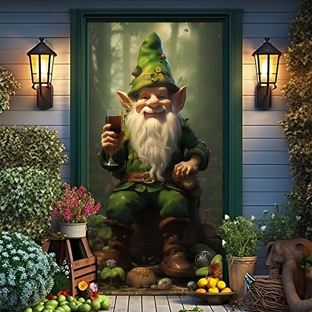 St. Patrick's Day Tapestry Posters Door Cover Leprechaun Cute 3D Party ...