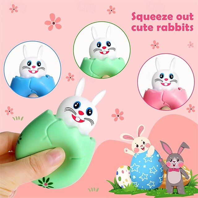 Easter Basket Stuffers 12 Pack Easter Eggs Squishy Bunny - Stress ...