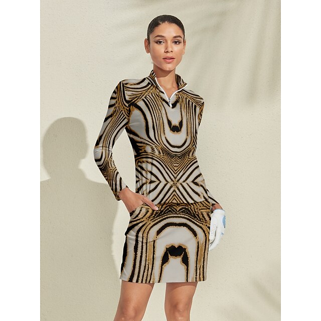 Women's Golf Dress Khaki Sleeveless Ladies Golf Attire Clothes Outfits ...