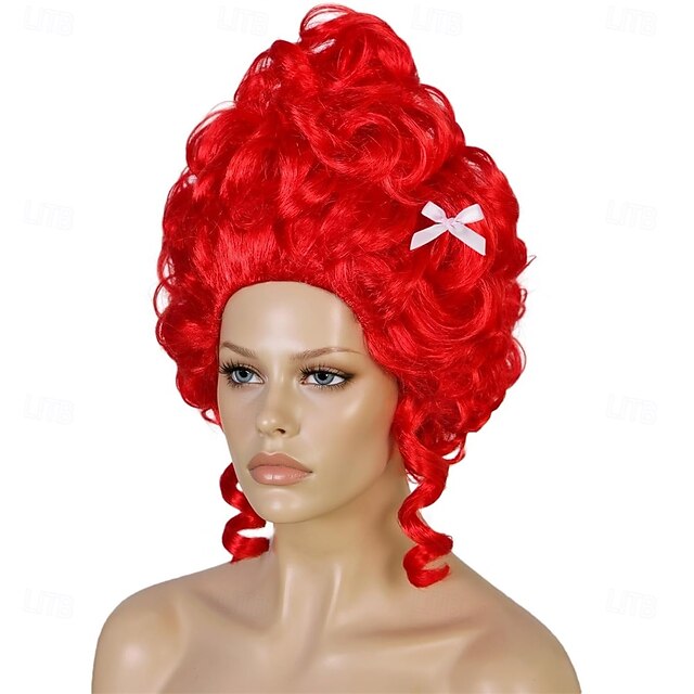 Vintage Victorian Wigs for Women with 2 Bow Clips Fluffy Rococo Wig ...