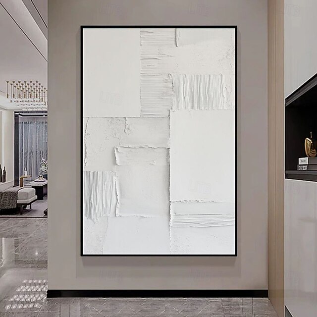 handmade White Texture Painting oil painting handmade White 3D Textured ...