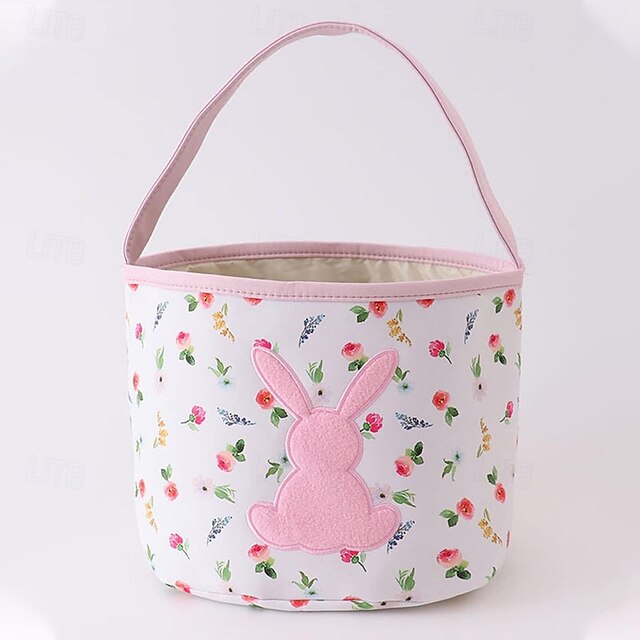Easter Bucket Rabbit Handheld Basket Easter Egg Collection Basket ...