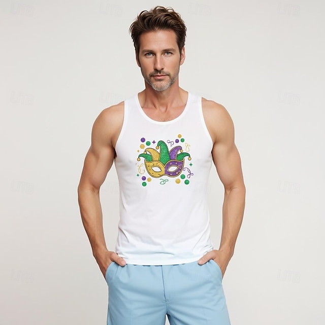 Mardi Gras 2026 Carnival Tank Top Carnival Costume Cosplay Adults' Men ...