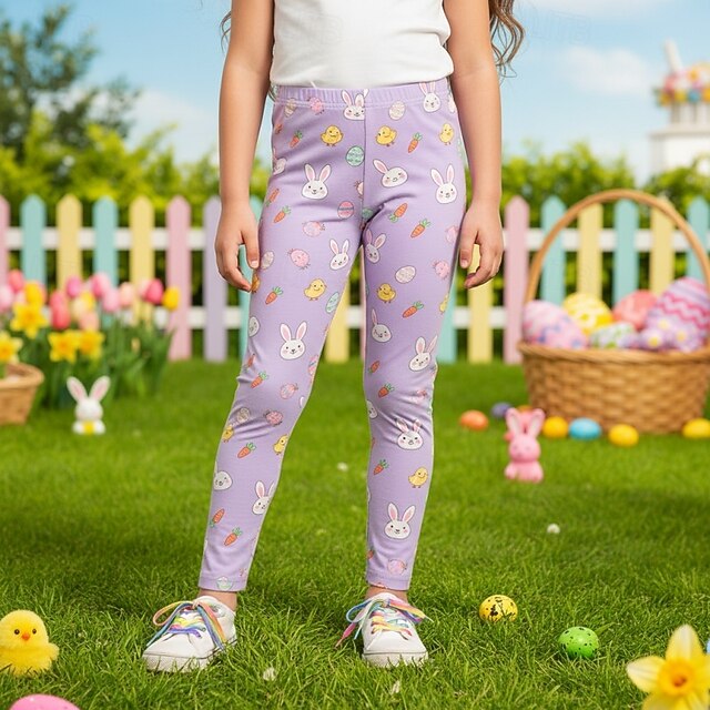 Easter Girls' 3D Graphic Rabbit Pants Leggings Spring Fall Cute ...