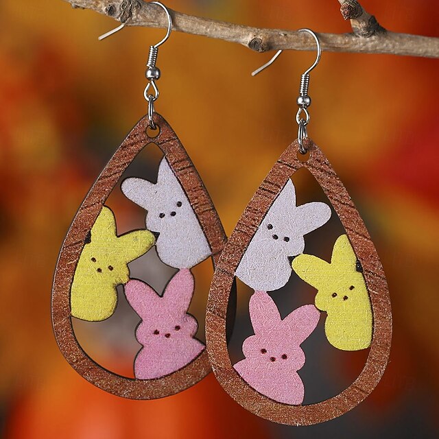 Rabbit Easter Bunny Carnival Earrings Funny Adults' Women's Masquerade ...