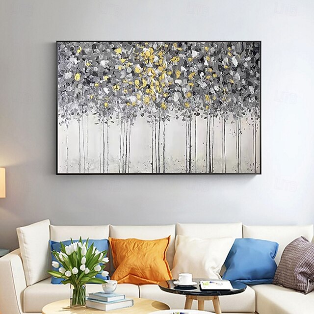 Mintura Handmade Thick Textured Tree Landscape Oil Paintings On Canvas ...