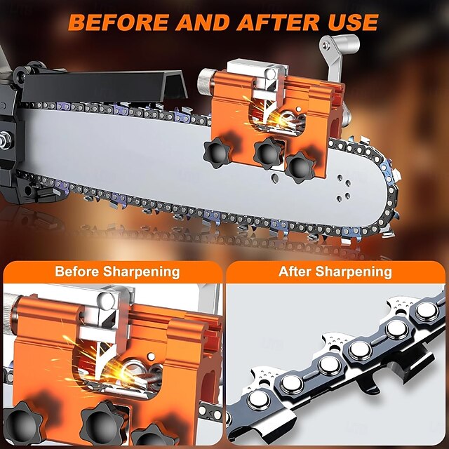 Chainsaw Chain Sharpening Jig, Portable Hand Crank Chain Saw Blade ...