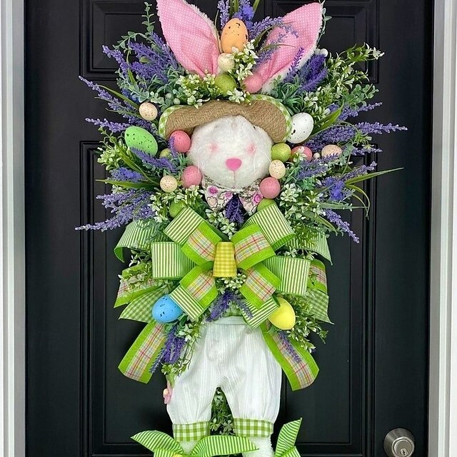 2 Pack Easter Cartoon Theme Simulation Plant Door Hanging Decoration ...