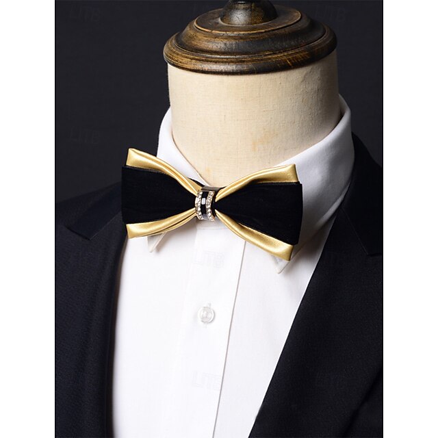 Men's Faux Leather Bow Tie – Multi-Color Formal Bowtie with Rhinestone ...