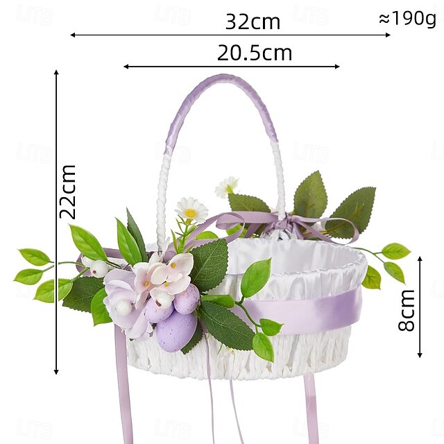 2 Pack Spring Outing, Hand-Held Flower Basket, Easter Fruit Basket ...