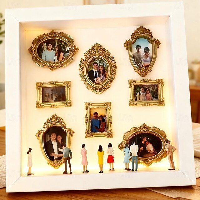 DIY Mini Museum Silhouette Box, Shadow Box Frame Kit with Gold ...