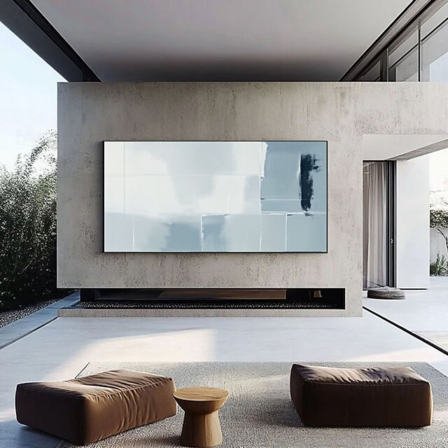 oil painting handmade Abstract Blue Wall Art for Living Room Large Size ...