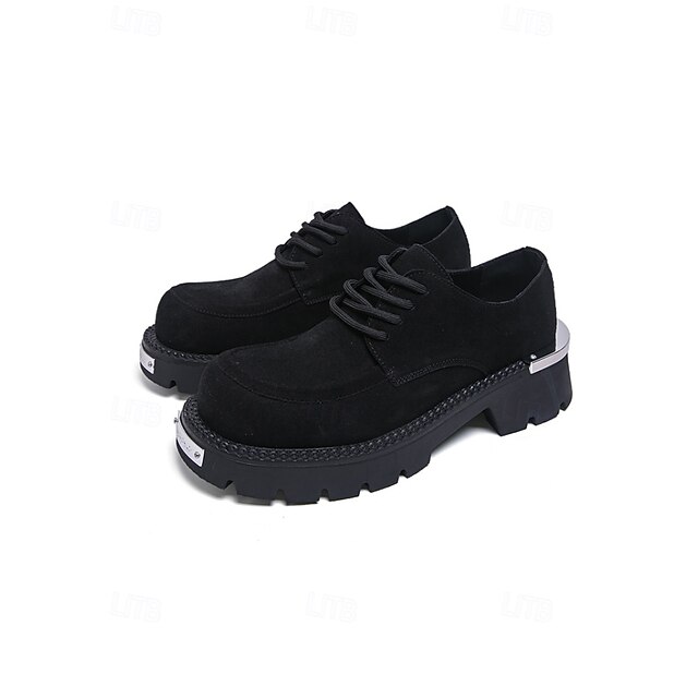 Men's Suede Lace-Up Shoes with Chunky Sole – Brown, Formal & Casual ...